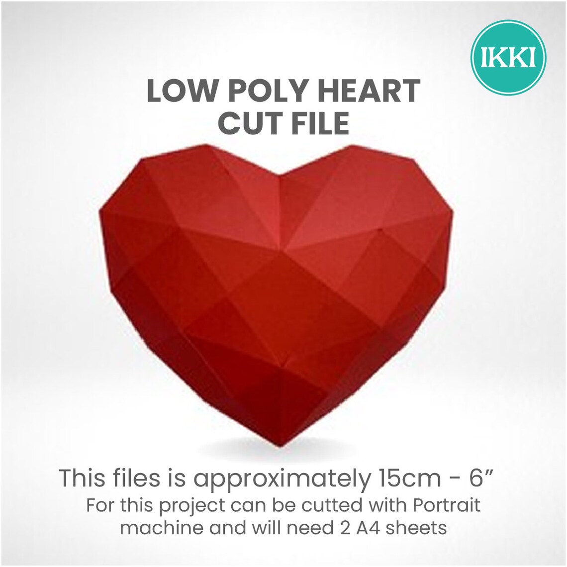 Low Poly Heart Papercraft, 3D Heart, Heart for Gift, Valentines Day ...