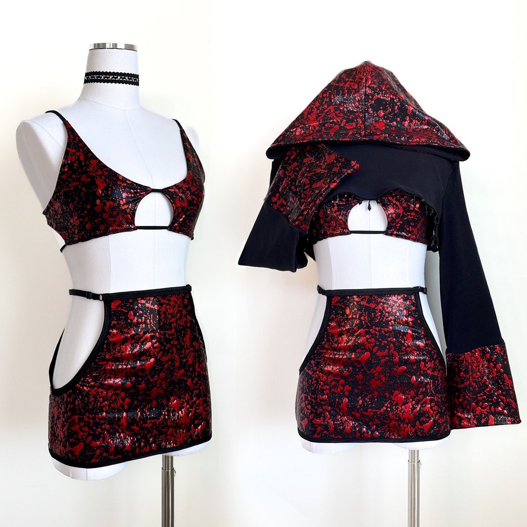 Blood Splatter Skirt Chaps / Festival Outfit / Chaps Skirt / Goth ...