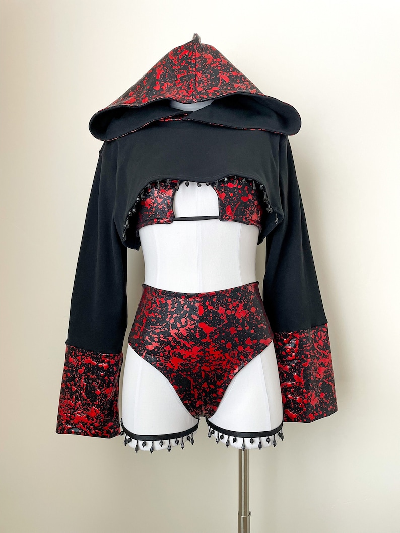 Blood Splatter Rave Top and Rave Bottom / Festival Outfit / - Etsy