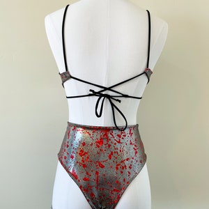 Metallic Blood Splatter Rave Top and Rave Bottom / Festival Outfit ...