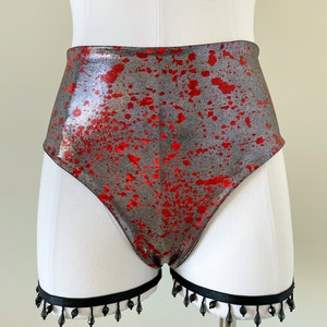 Metallic Blood Splatter Rave Top and Rave Bottom / Festival Outfit ...
