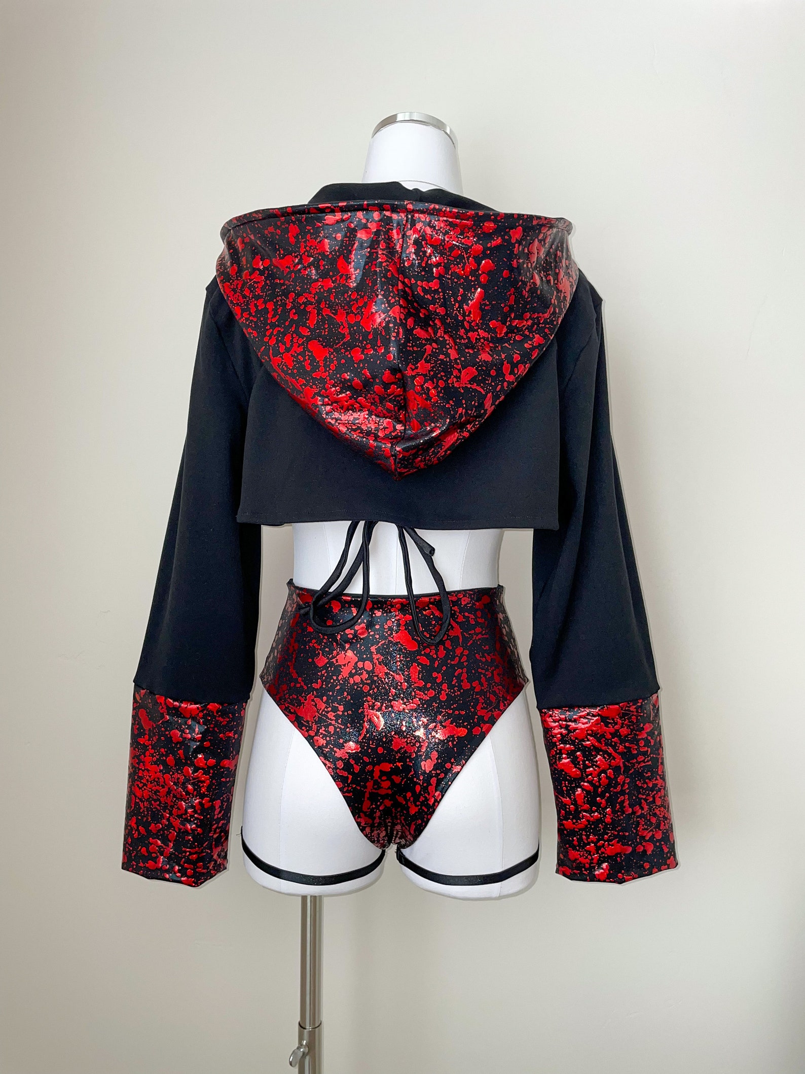 Blood Splatter Rave Top and Rave Bottom / Festival Outfit / Rave Outfit ...