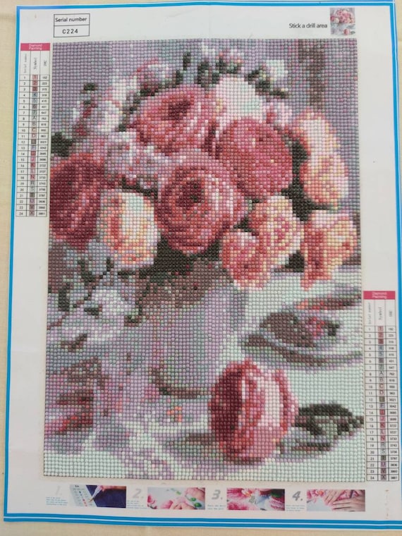 Completed Diamond Art Painting old Fashioned Roses - Etsy