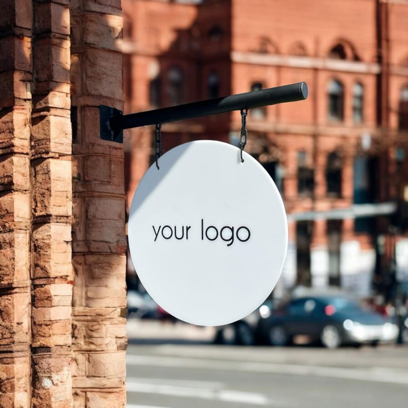 Round Wall Sign With Your Logo - Etsy