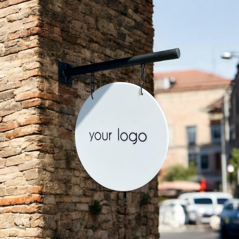 Round Wall Sign With Your Logo - Etsy