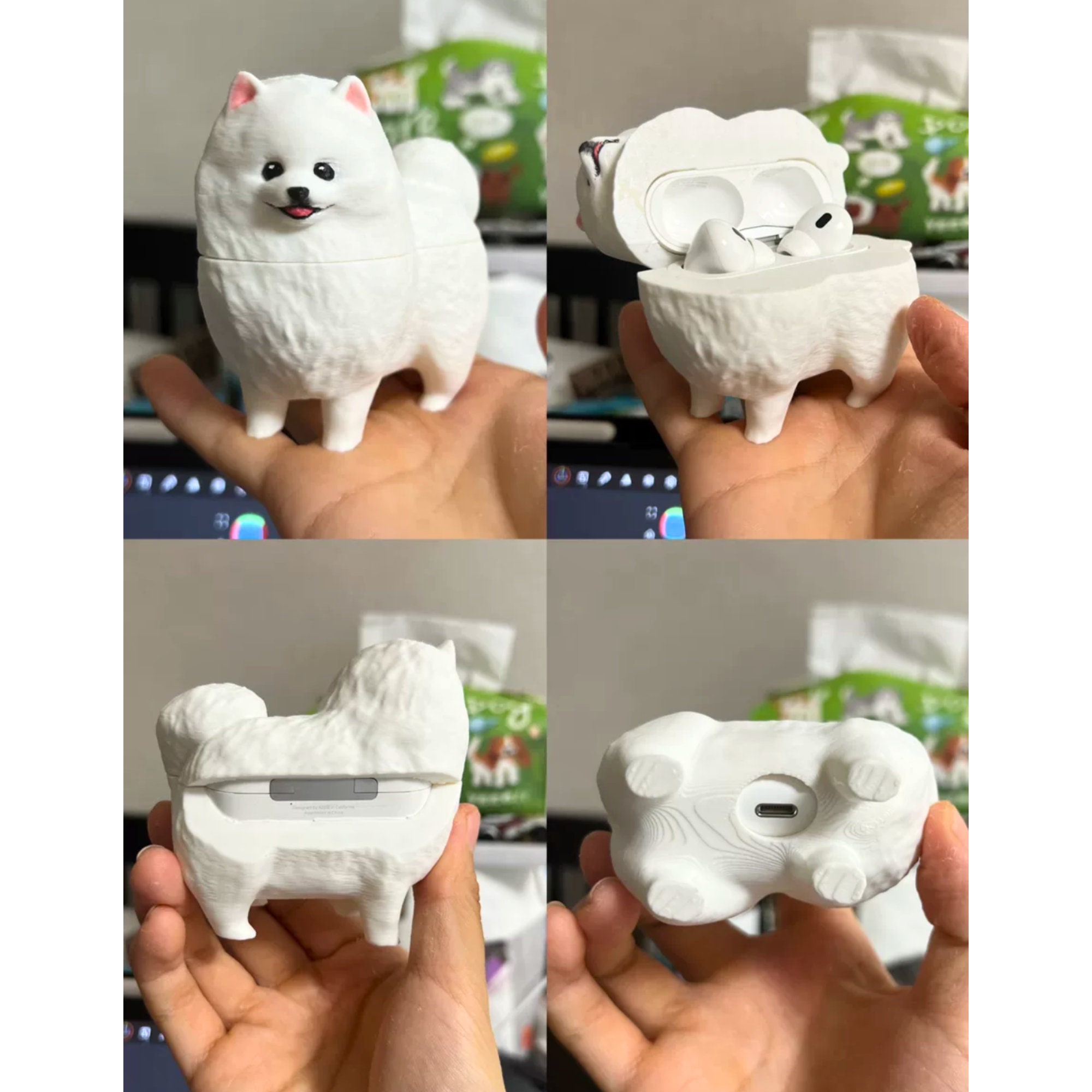 Custom 3D Print Dog/cat Design AirPod Case, Handpainted Pet AirPod Pro ...