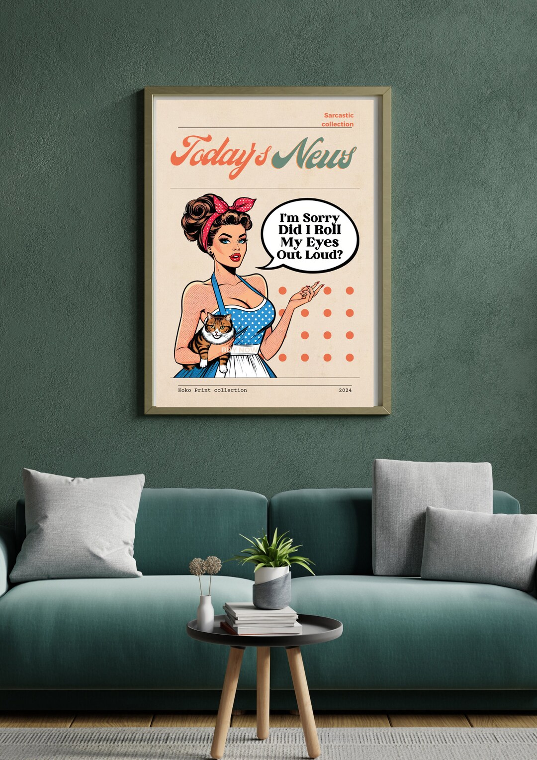Sassy Pin-up Cartoon Poster Sarcastic Quote Wall Art Retro Pin-up Girl ...