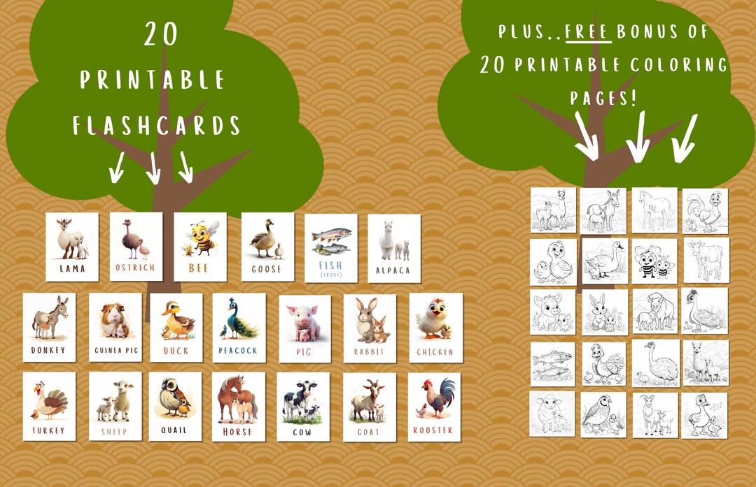 20 Fun Printable Farm Animal Flashcards for Kids + Bonus 20 Printable ...