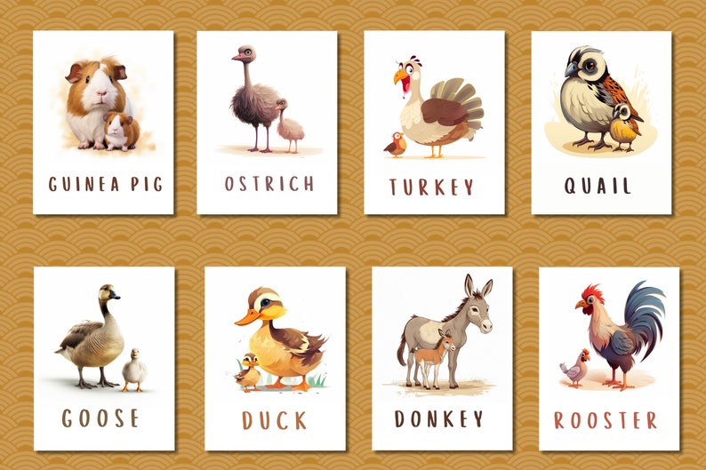 20 Fun Printable Farm Animal Flashcards for Kids + Bonus 20 Printable ...