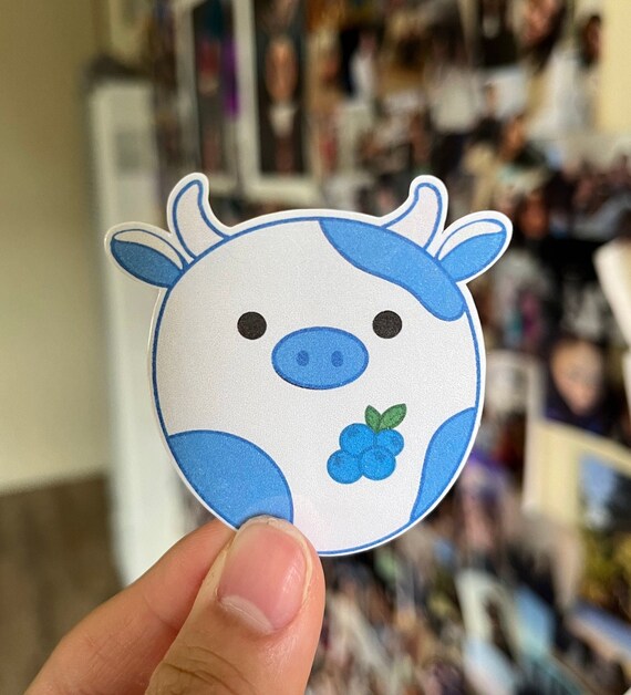 Squishmallow Blueberry Cow Sticker: Waterproof Vinyl Die Cut - Etsy