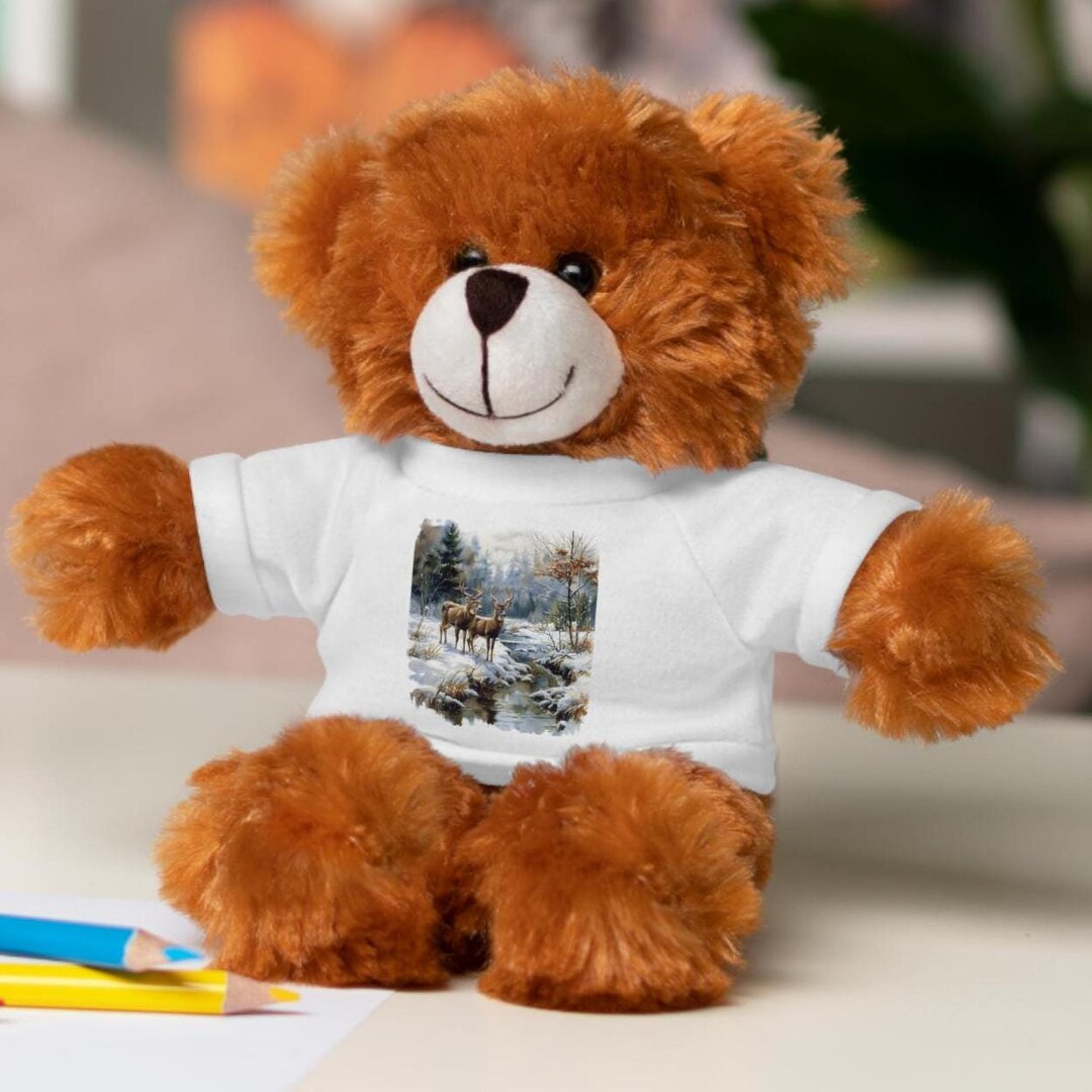 Bear Plushie, Retro Deer Hunter Stuffed Animal With Tee, Vintage Teddy ...