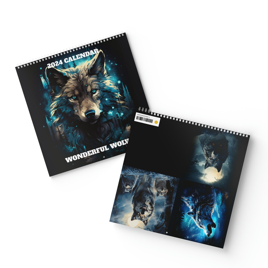 Wolf Wall Calendar 2024, Wolves Calendar, Gift for Therian - Etsy