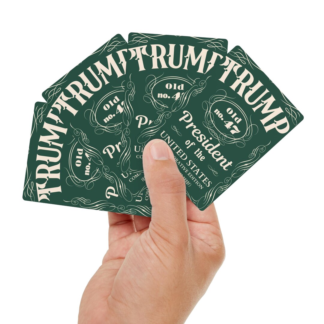 Trump Whiskey Label Poker Cards Fun Game Night Deck Set, Novelty Gift ...