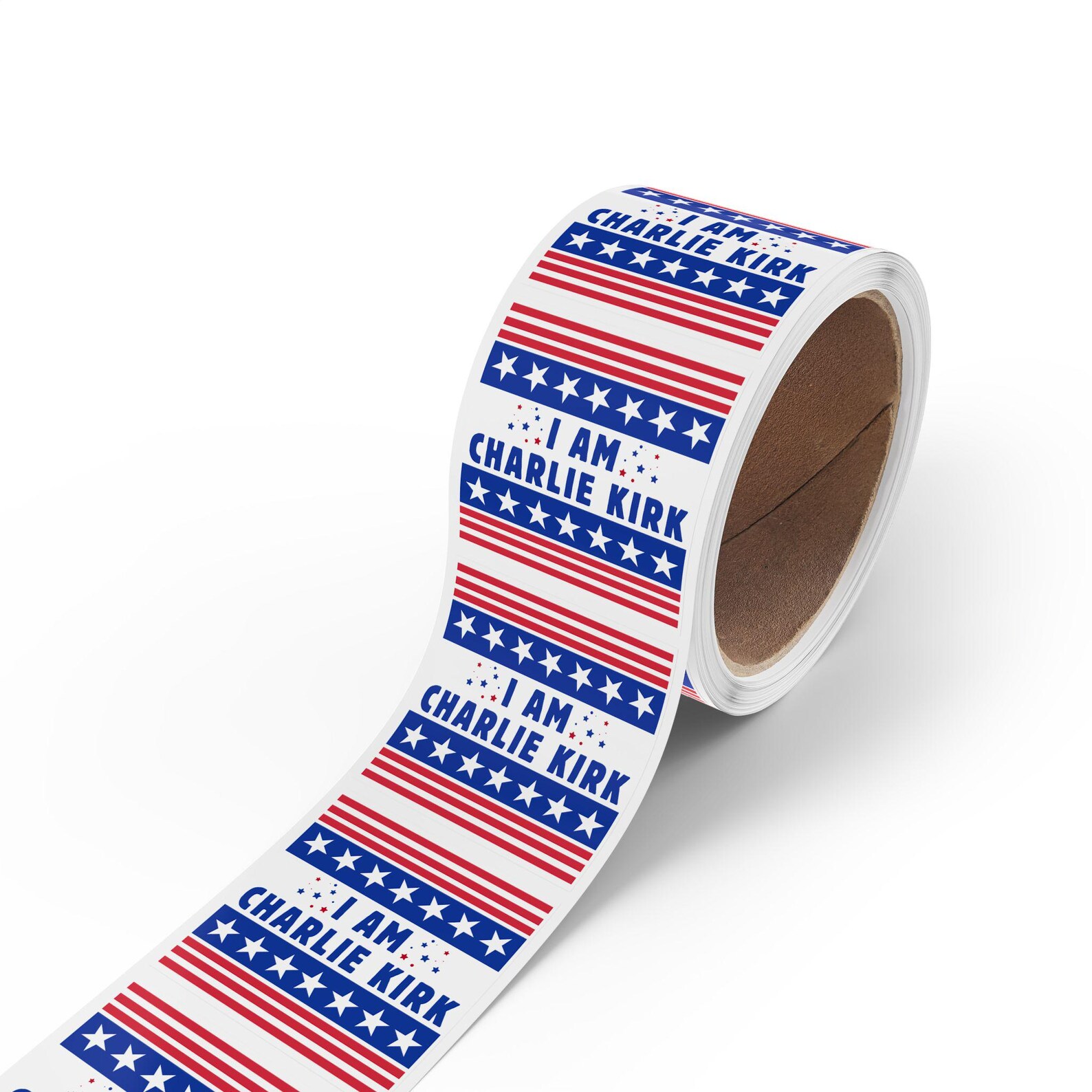 I Am Charlie Kirk Patriotic Sticker Rolls for Celebrations, Custom ...
