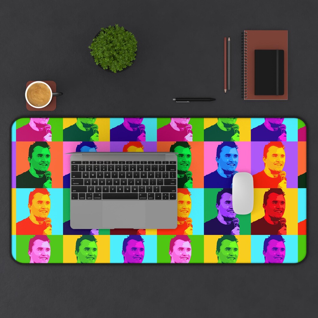 Charlie Kirk Pop Art Desk Mat for Home Office, Charlie Kirk Memorial ...