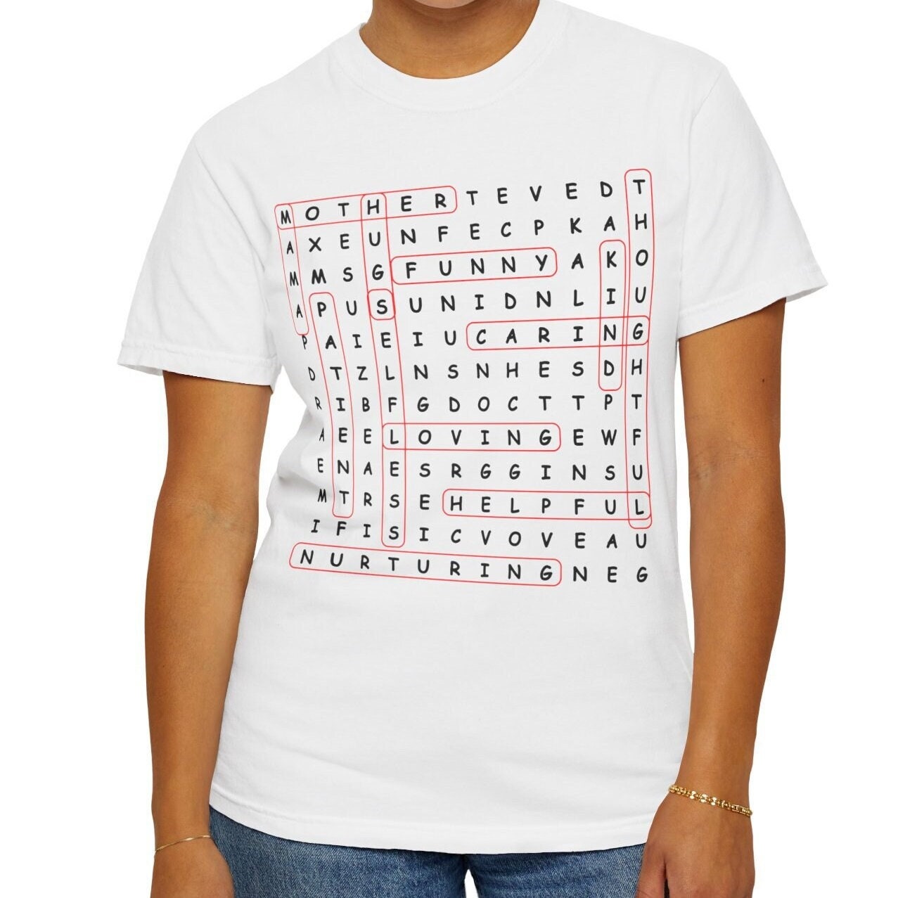Custom Word Search Comfort Colors Tee, Personalized Puzzle Tee ...