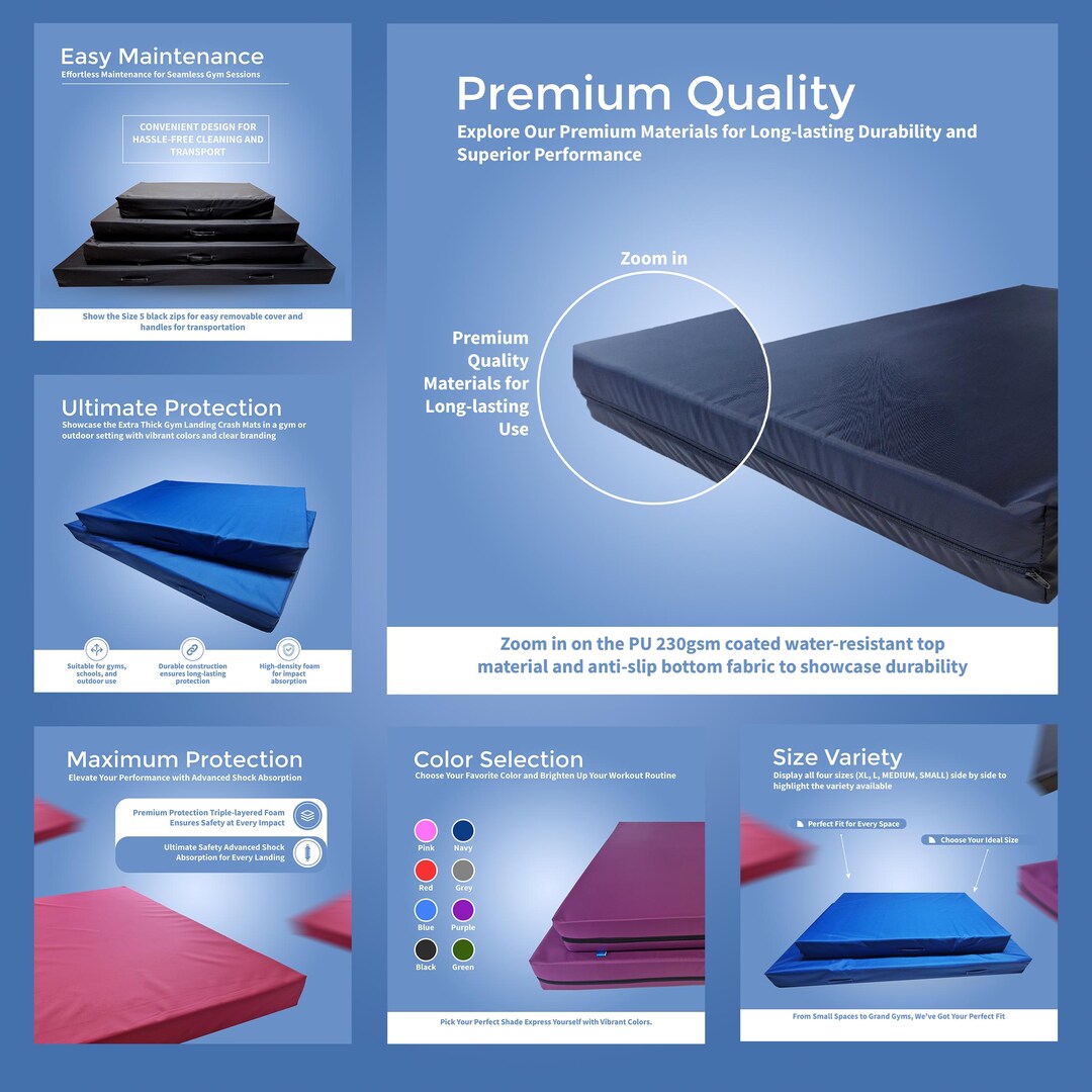 Thick 12cm of Triple-density Foam for Maximum Cushioning Anti-slip Base ...