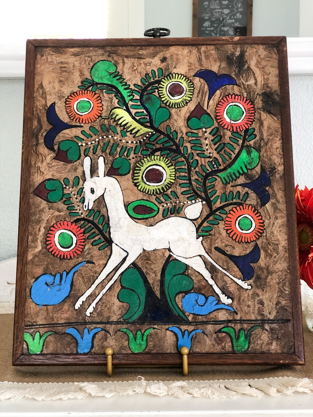 Mexican Folk Art Painting on Amate Bark Paper, Mounted Amate Painting ...