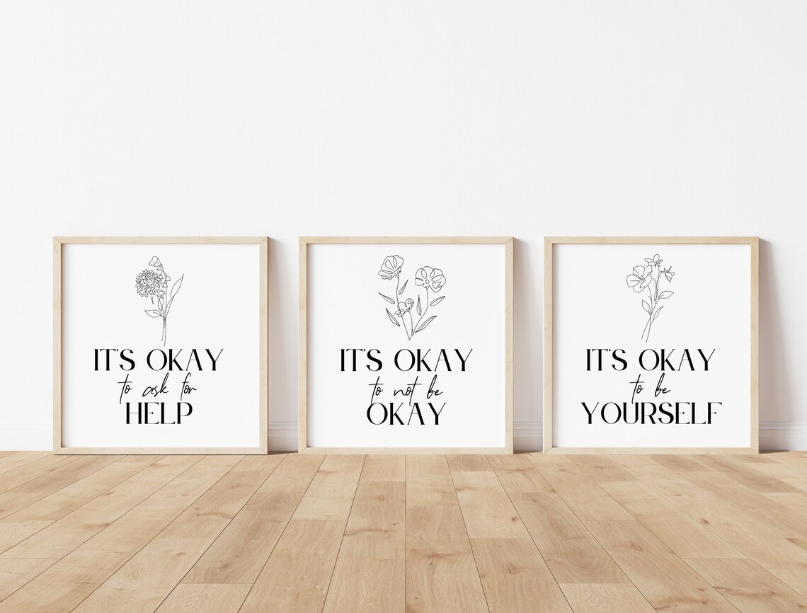 Psychology Art, Inspirational Wall Art, Mental Health Art, Affirmations ...