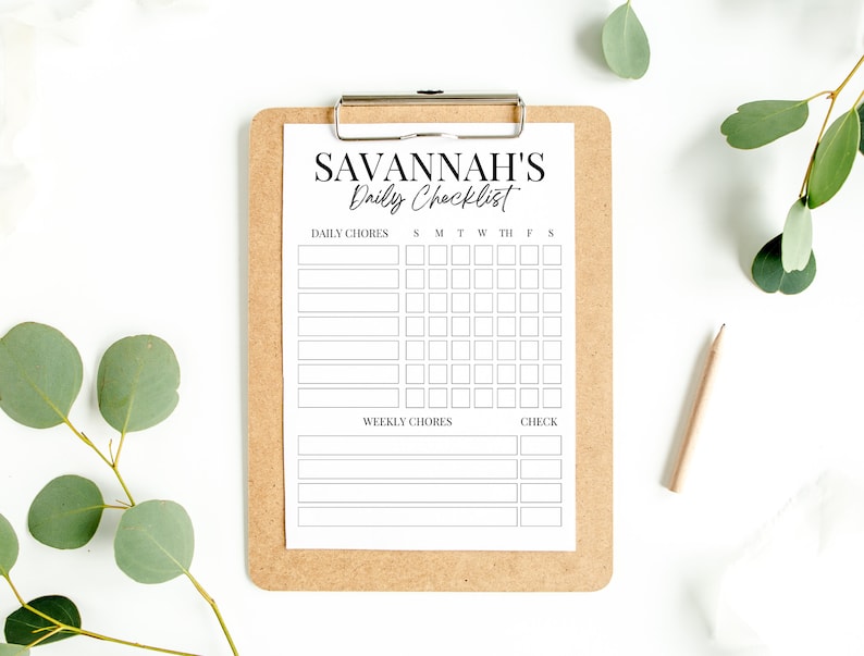 Printable Chore Chart, Chore Chart, Chore Chart for Kids, Reward Chart ...