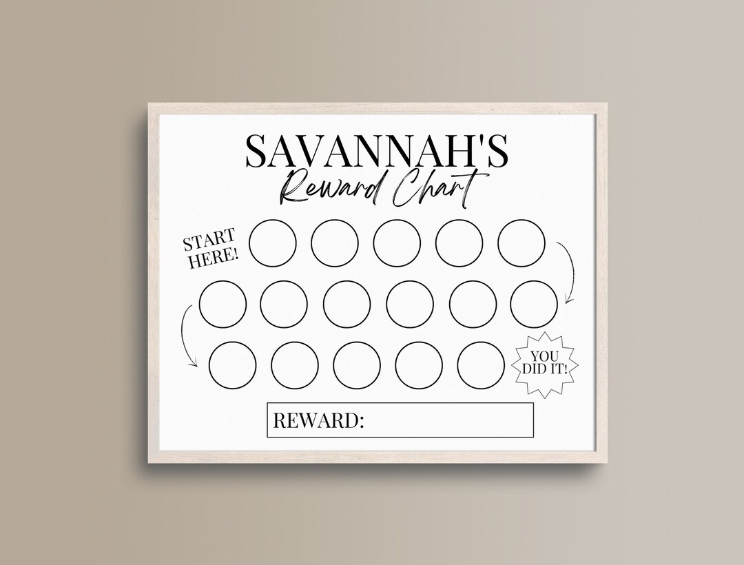 Chore Chart, Reward Chart, Potty Training Chart Printable, Kids Reward ...