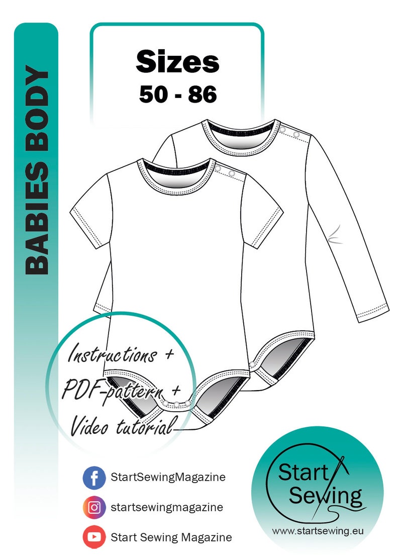 Babies Body With Snap Fasteners PDF Pattern With Video Tutorial! - Etsy