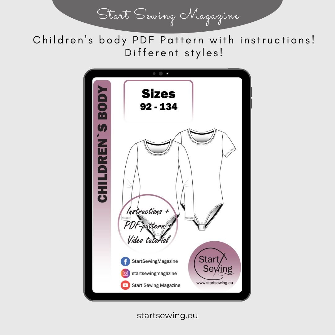 Children's Bodysuit PDF Sewing Pattern 92-134 With Instructions (eng ...
