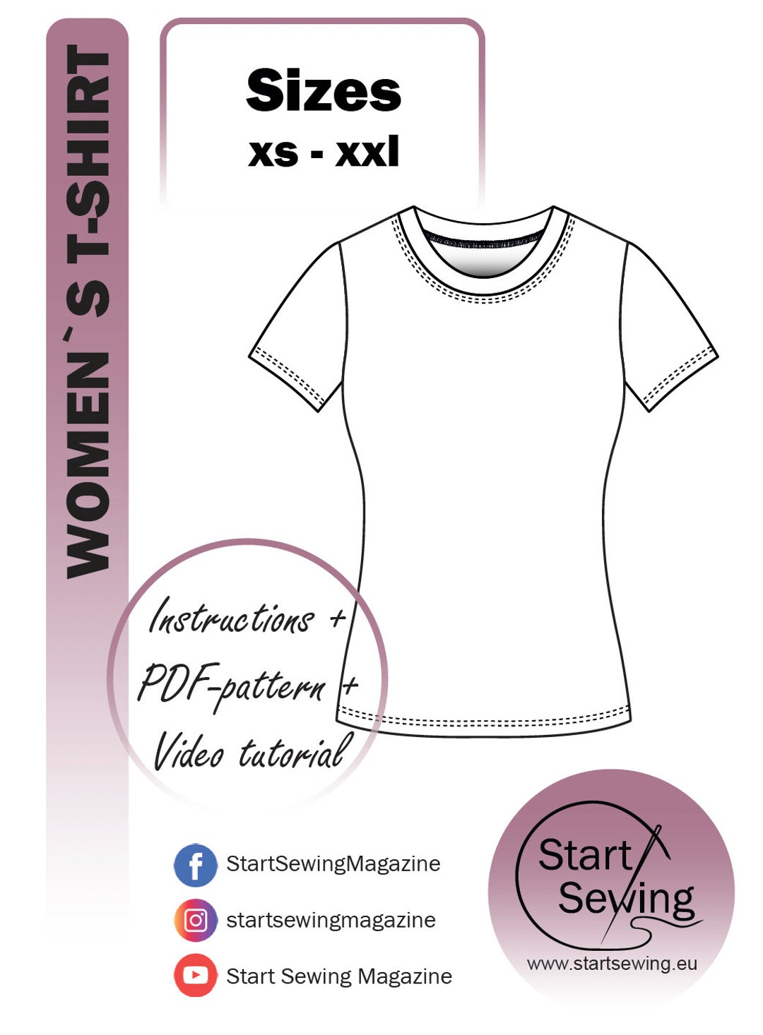 Women's T-shirt Sewing Pattern With Video Tutorial - Etsy