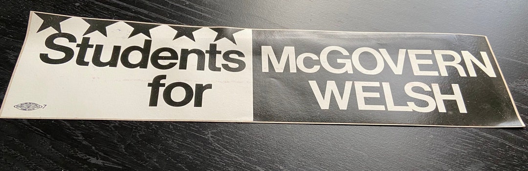 Students for Mcgovern Welsh Bumper Stickers - 70s - Etsy