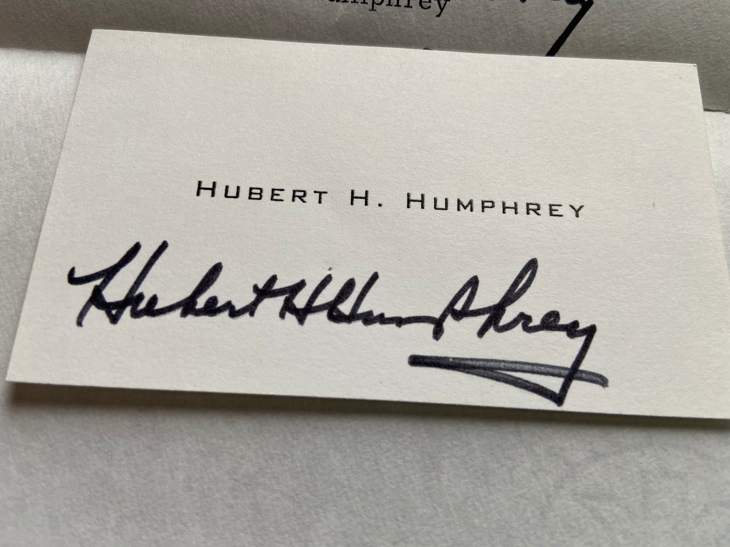 Hubert H. Humphrey Letter and Signature Card - Etsy