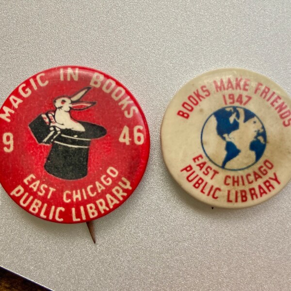 Library Buttons - Etsy