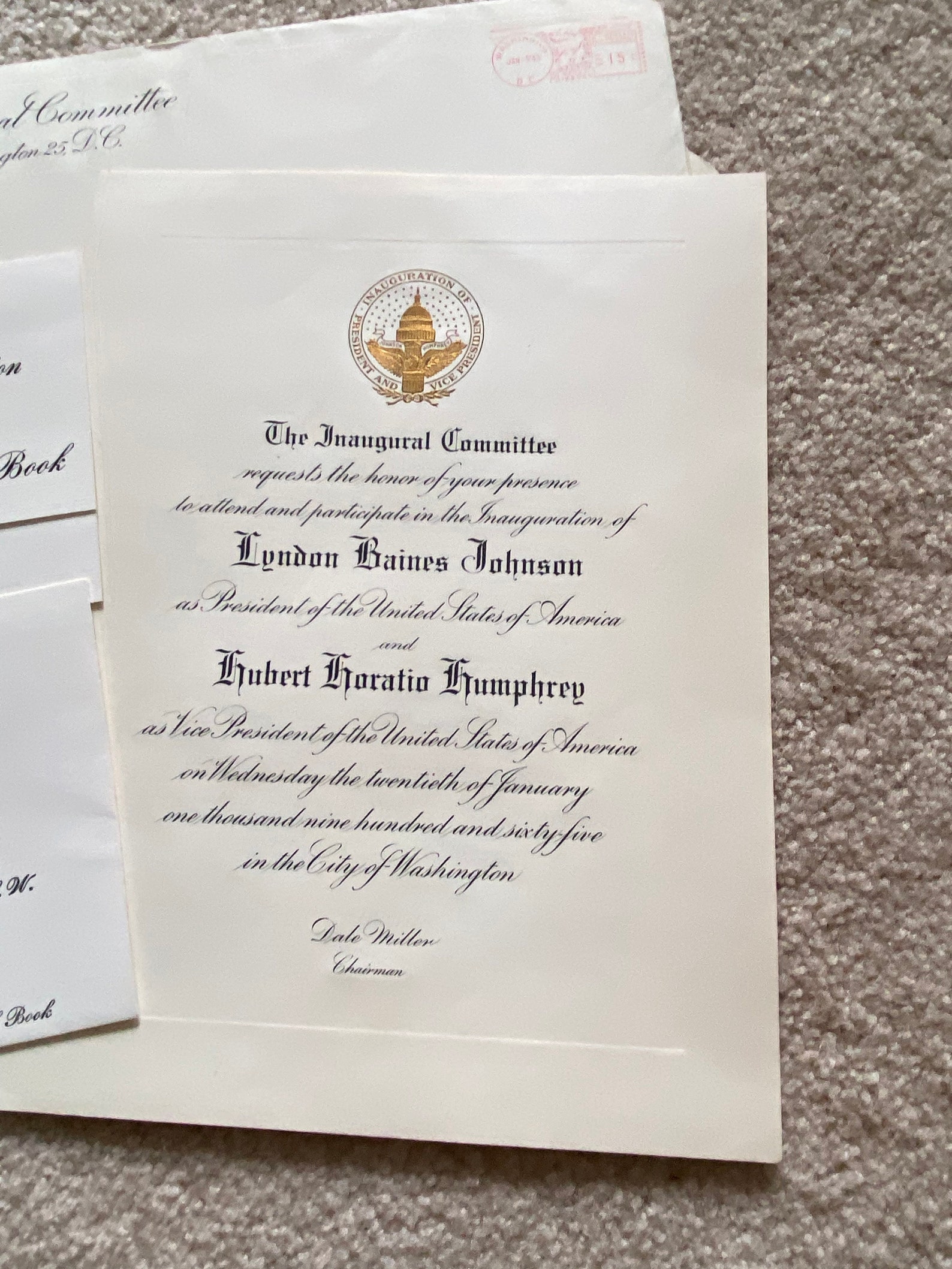 1965 Lyndon Johnson Inauguration Invitation Application - Etsy