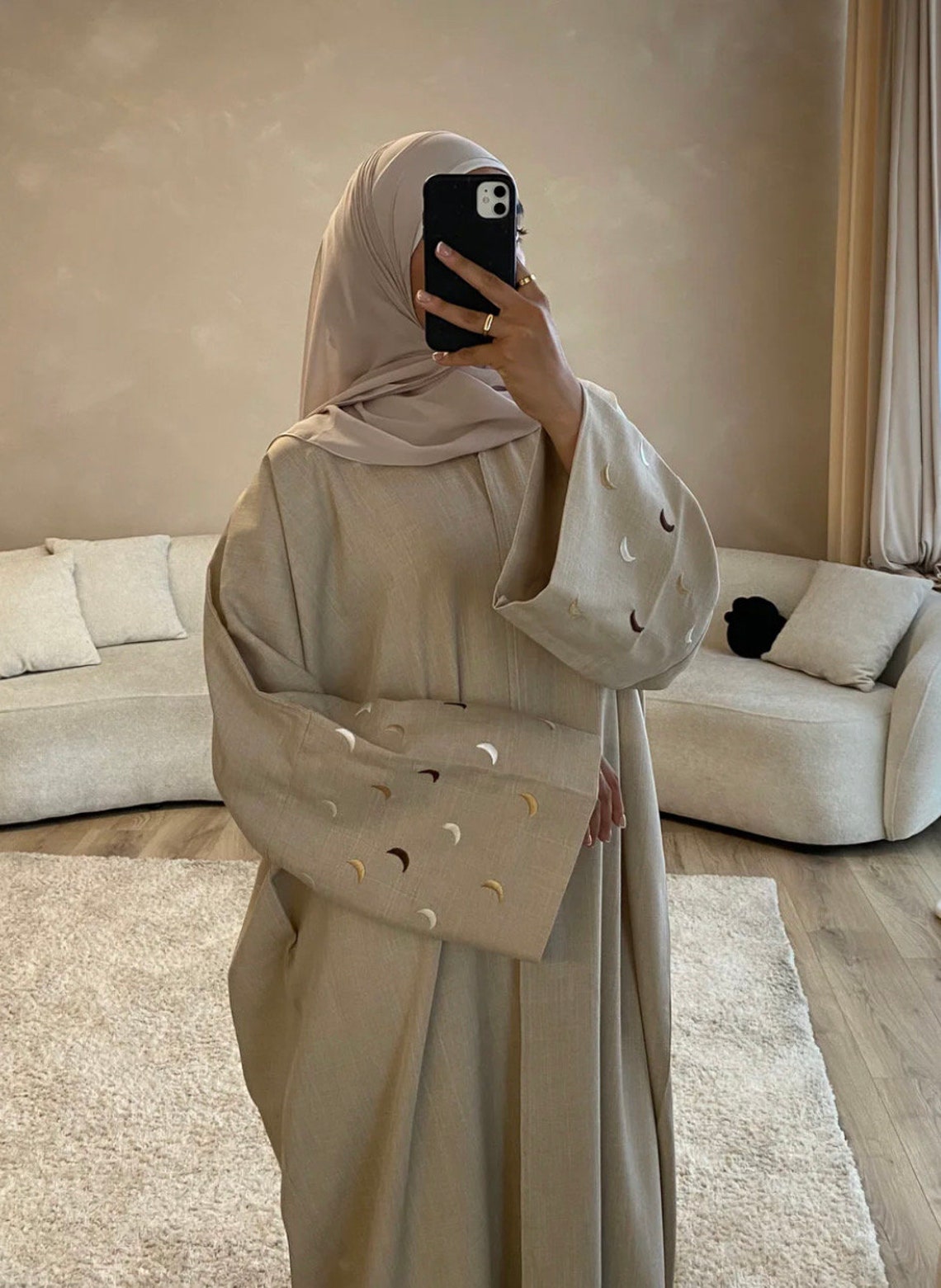 Embroidery Moon Abaya Open Abaya Batwing Abaya Eid Abaya - Etsy UK