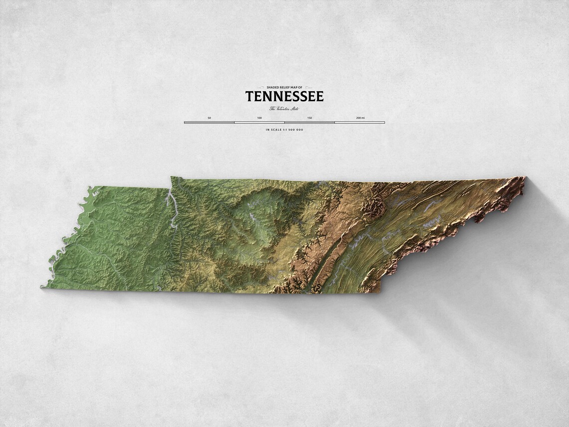 Tennessee Map Poster 3 Options - Etsy