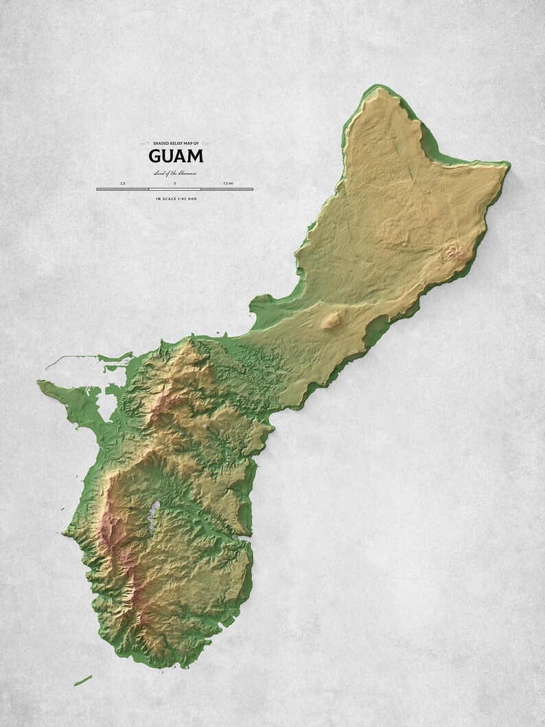 Guam Map Poster 2 Options - Etsy