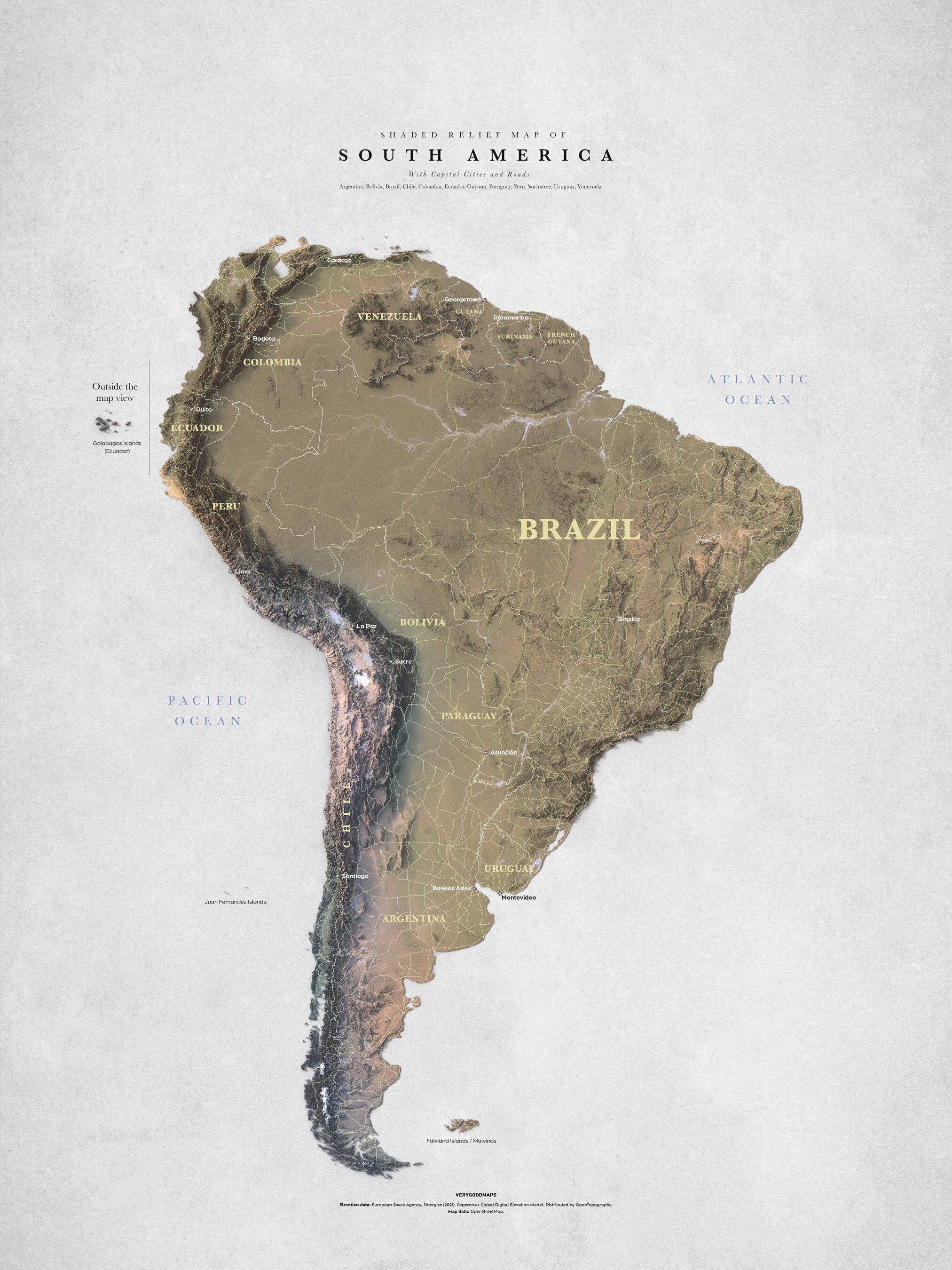 South America Shaded Relief Map - Etsy South America Shaded Relief Map - Etsy