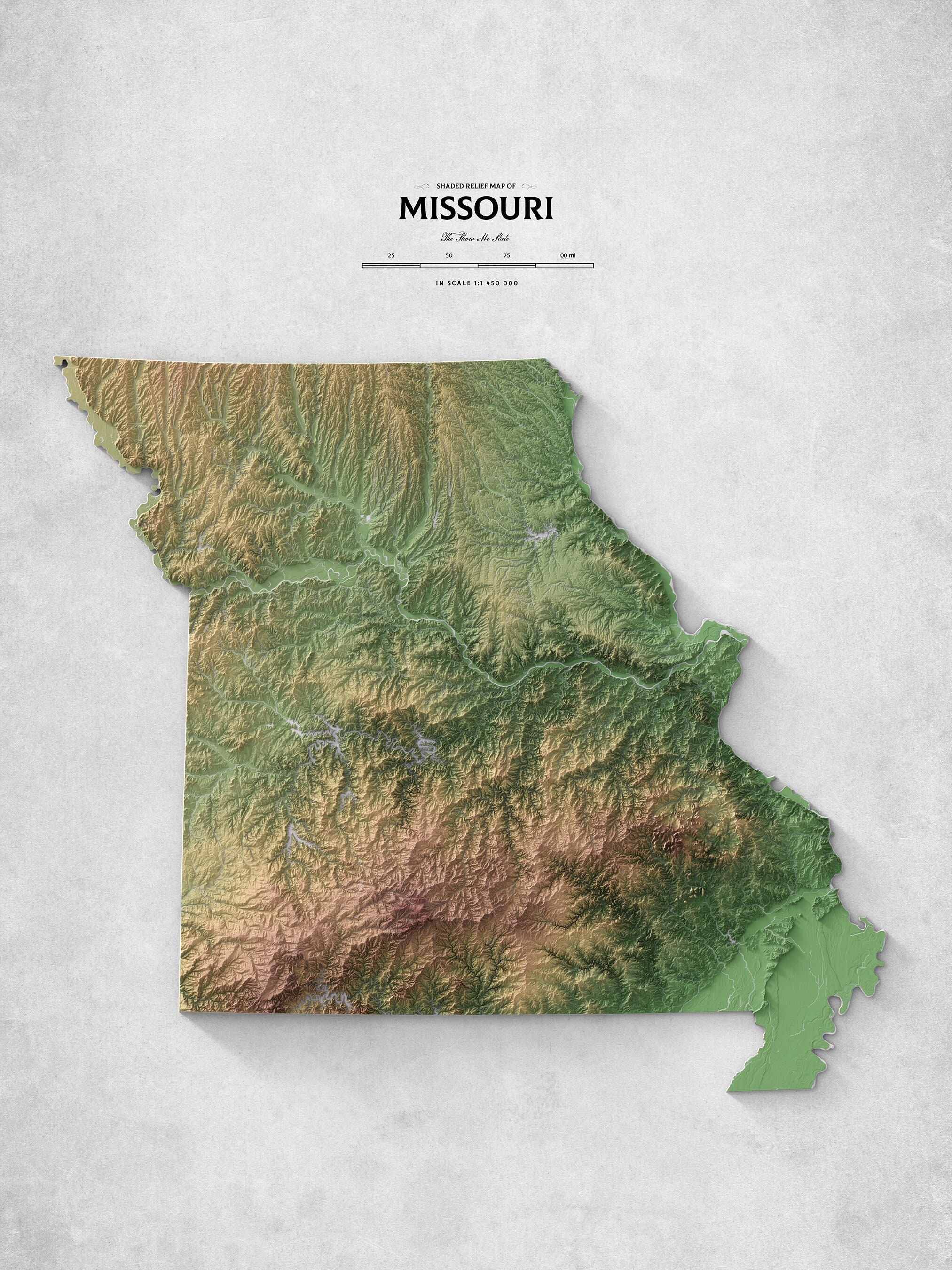 Missouri Map Poster 3 Options - Etsy