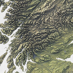 Scotland Topographic Map, Map of Scotland, Scotland Decor, Scotland ...