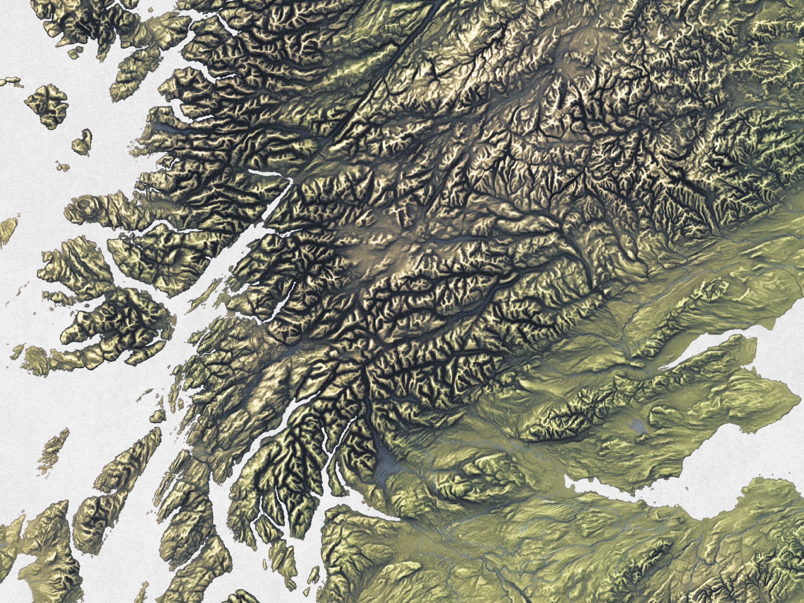 Scotland Topographic Map, Map of Scotland, Scotland Decor, Scotland ...