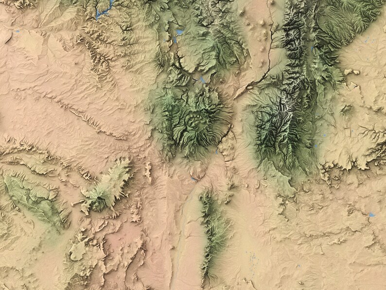 New Mexico Topographic Map Map of New Mexico New Mexico - Etsy