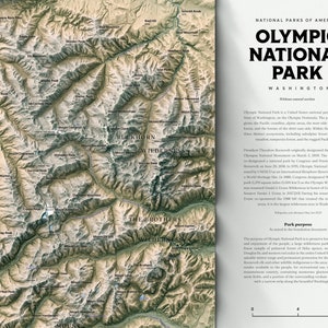 Olympic National Park Map Poster - Etsy