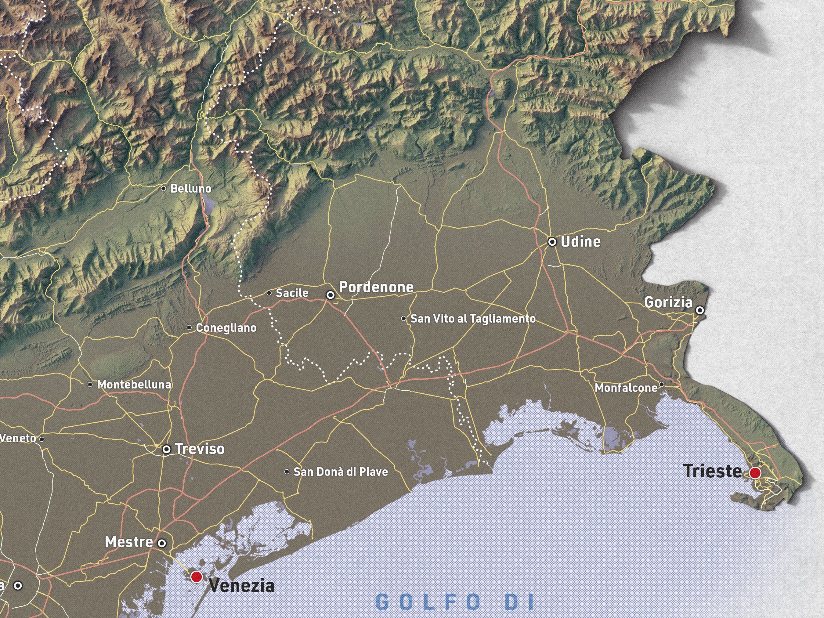 Map Poster of Northeast Italy - Etsy