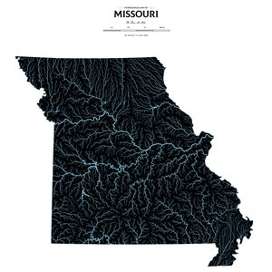Missouri Map Poster 3 Options - Etsy