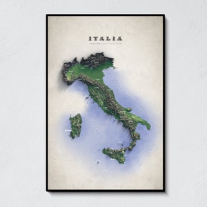 Italy Poster Italy Map Italy Wall Decor Italy Map Poster - Etsy