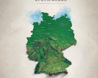 Germany Map Poster - Etsy