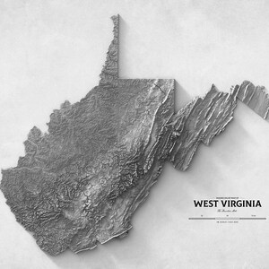 West Virginia Map Poster 3 Options - Etsy