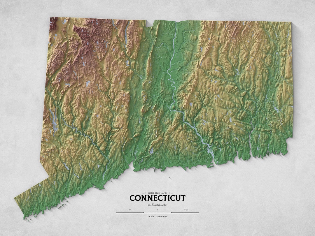 Connecticut Map Poster 3 options - Etsy.de