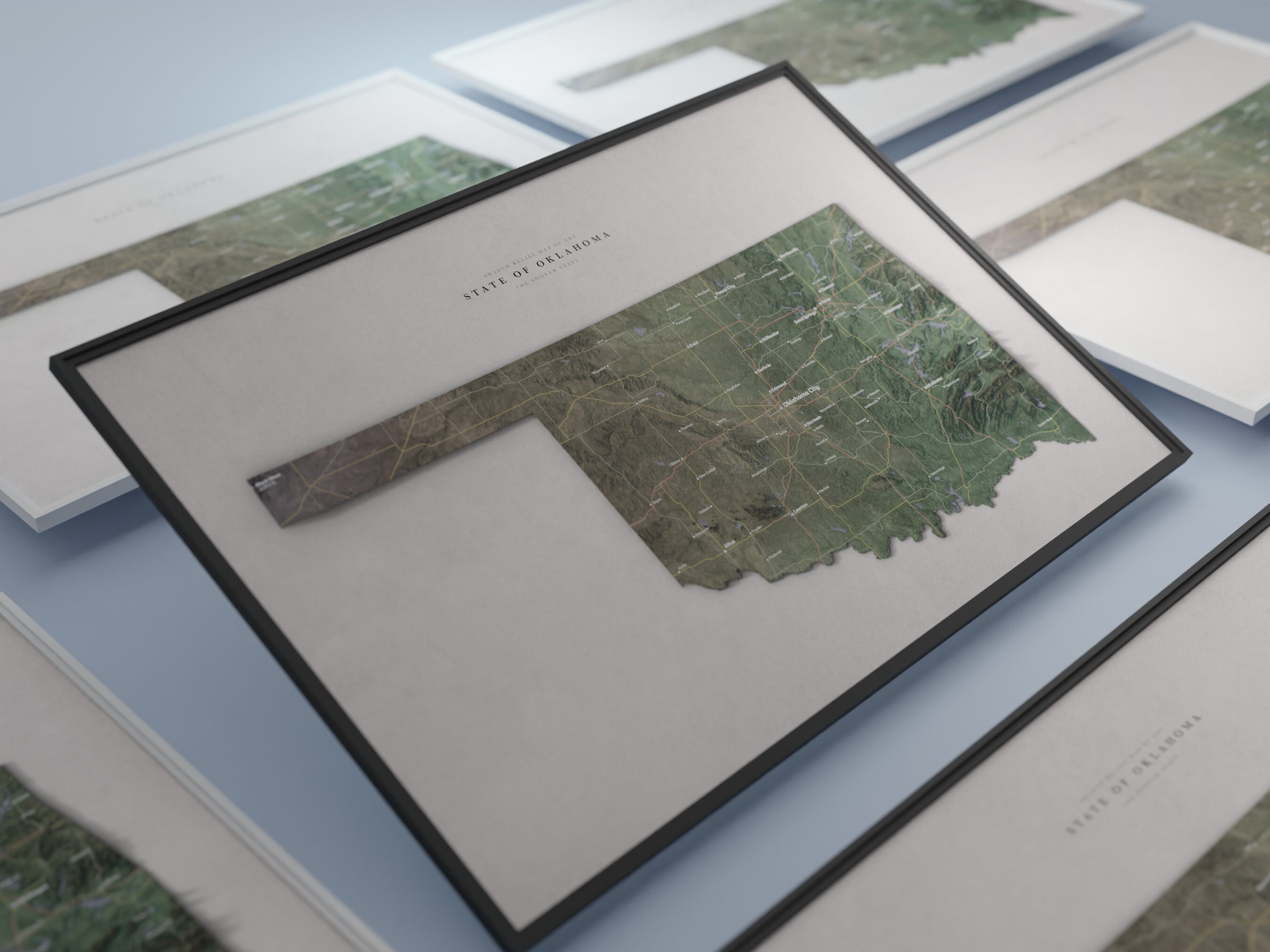 Oklahoma State Map Poster - Etsy