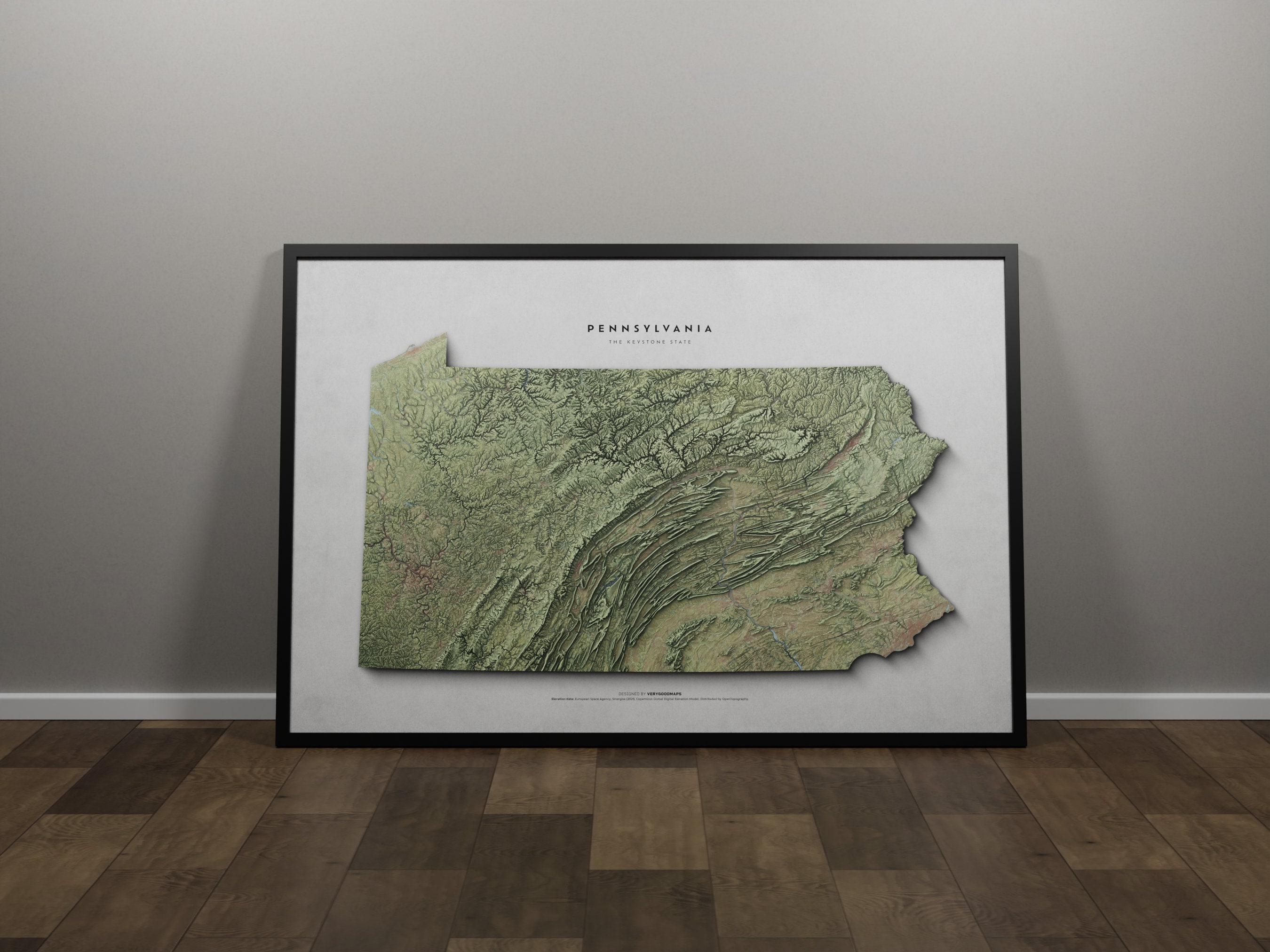 Pennsylvania Topographic Map Map of Pennsylvania - Etsy