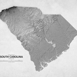 South Carolina Map Poster 3 Options - Etsy